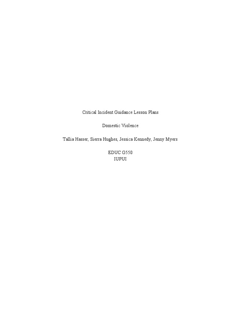 Domestic Violence Lesson Plans for Kids | PDF | Psychological Trauma ...