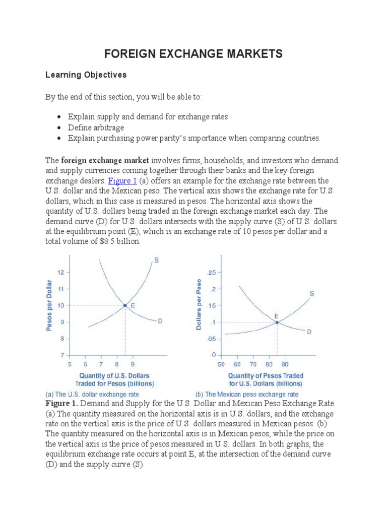 Foreign Exchange Markets: Learning Objectives | PDF | Purchasing Power ...