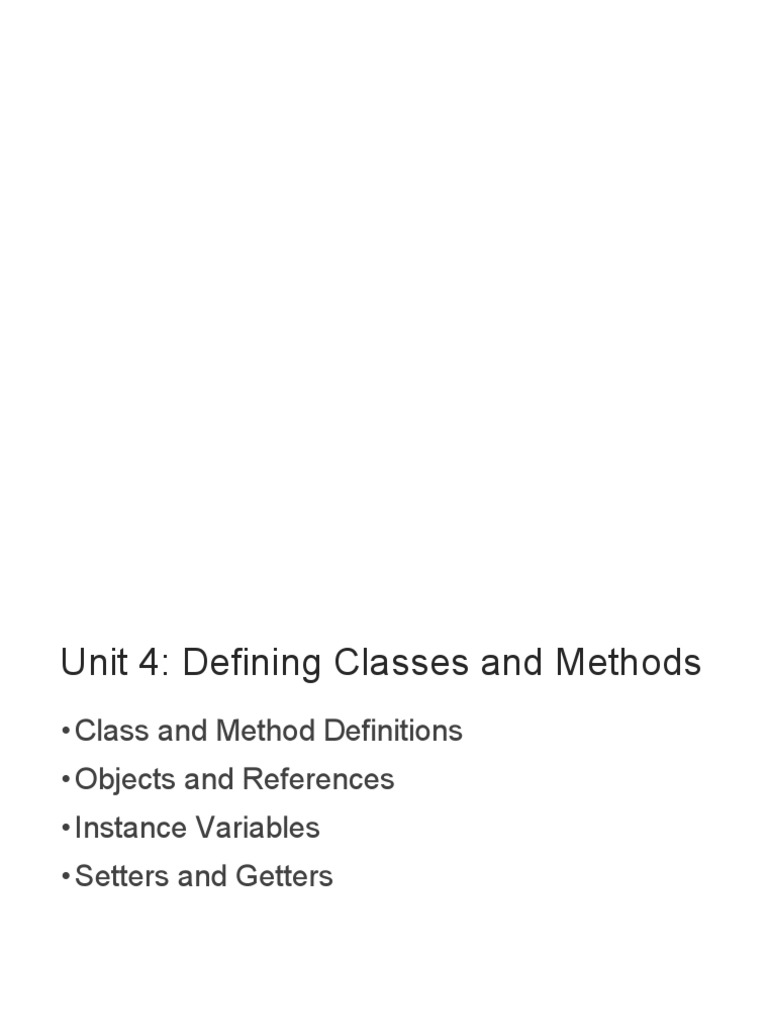 Defining Classes and Methods | PDF | Class (Computer Programming ...