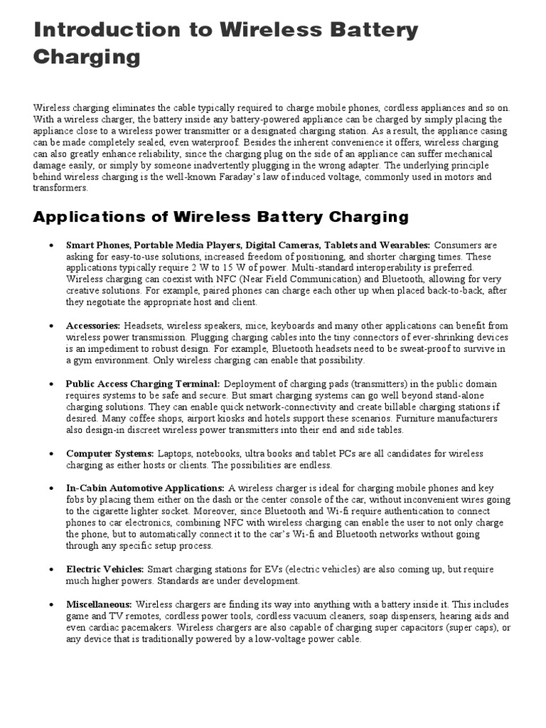Introduction To Wireless Battery Charging | PDF | Rectifier | Inductor