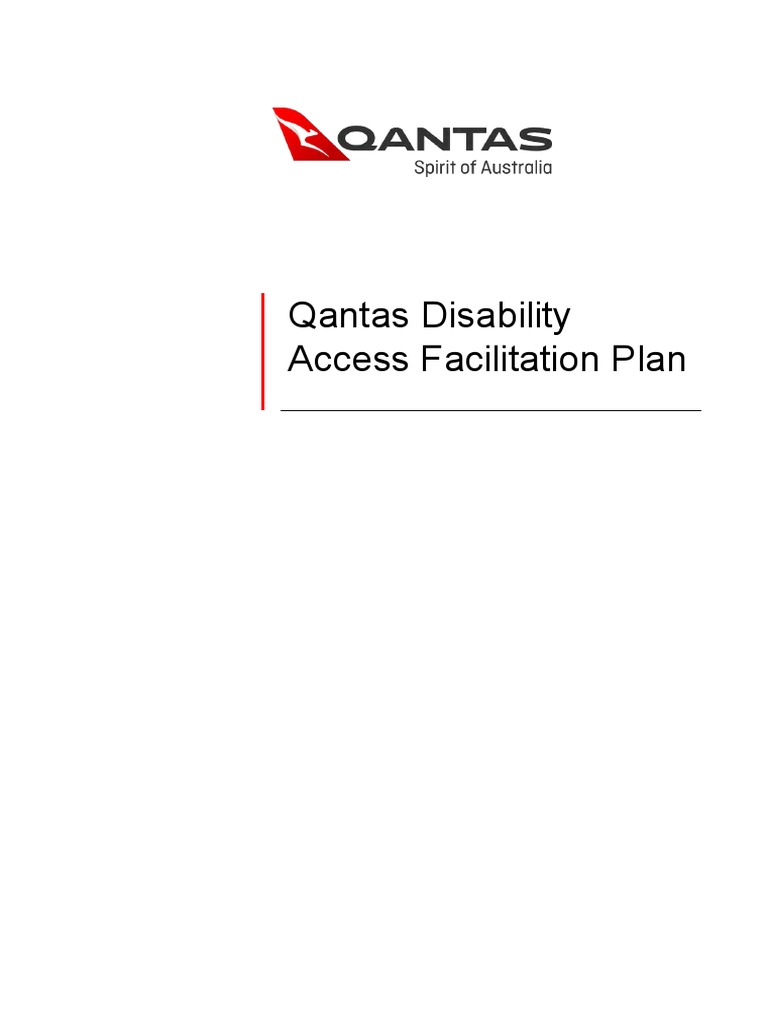 Qantas Disability Access Facilitation Plan | PDF | Wheelchair ...