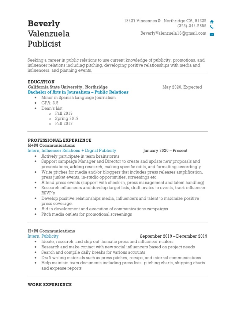 Beverly Valenzuela Resume 2020 | PDF | Communication | Cognition