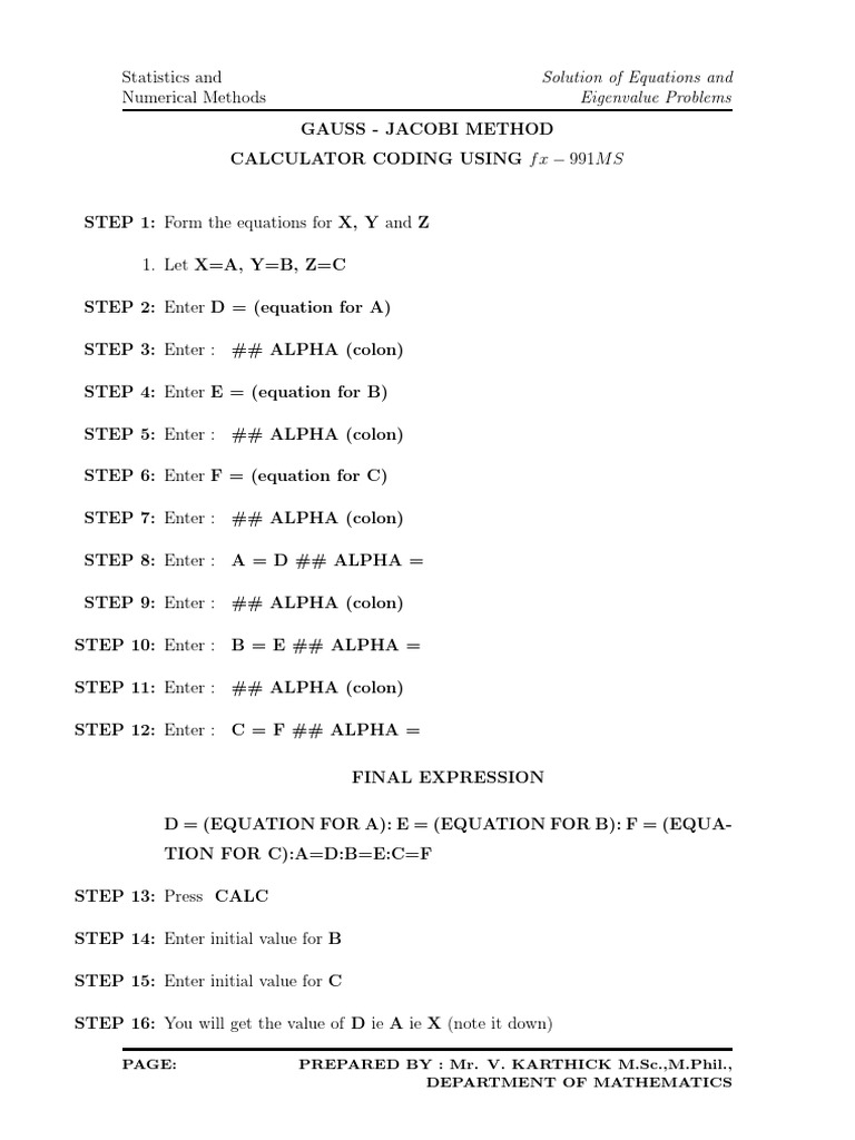 Calculation Coding Procedure | PDF