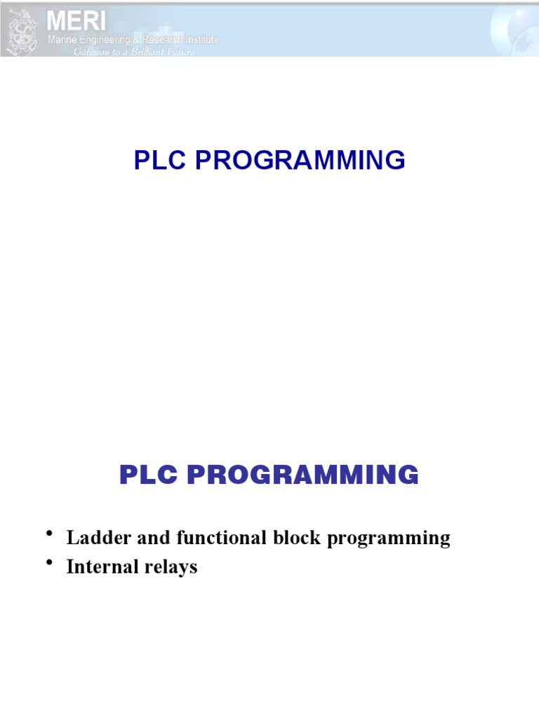 PLC Programming | PDF | Programmable Logic Controller | Relay