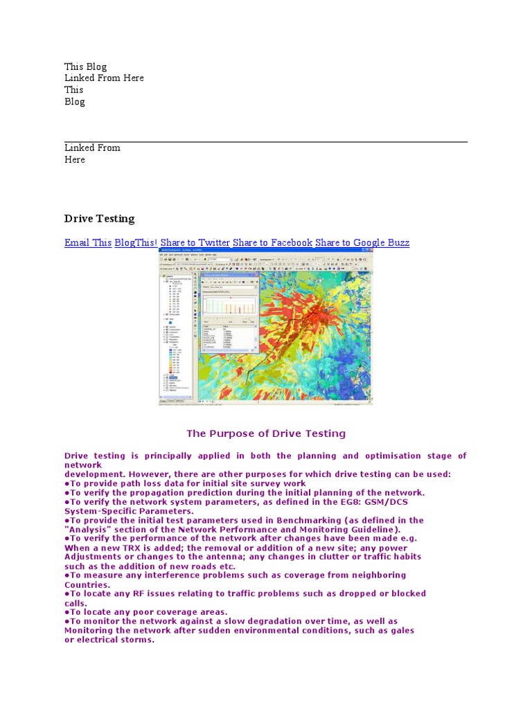 Drive Test | PDF | Telecommunications Engineering | Global Positioning ...