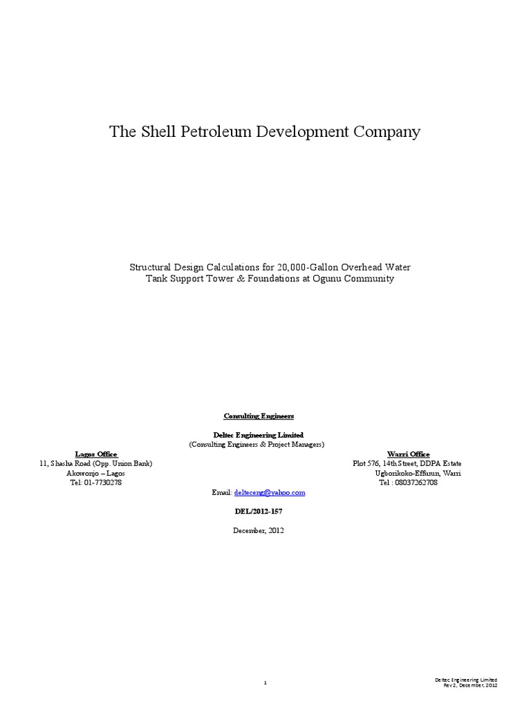 Water Tank Design | PDF | Buckling | Structural Engineering