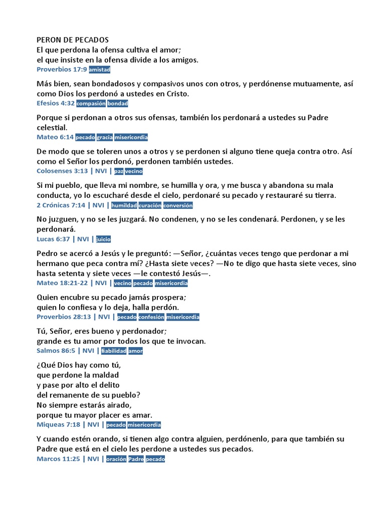 Perdon de Pecados | PDF | Pecado | Perdón