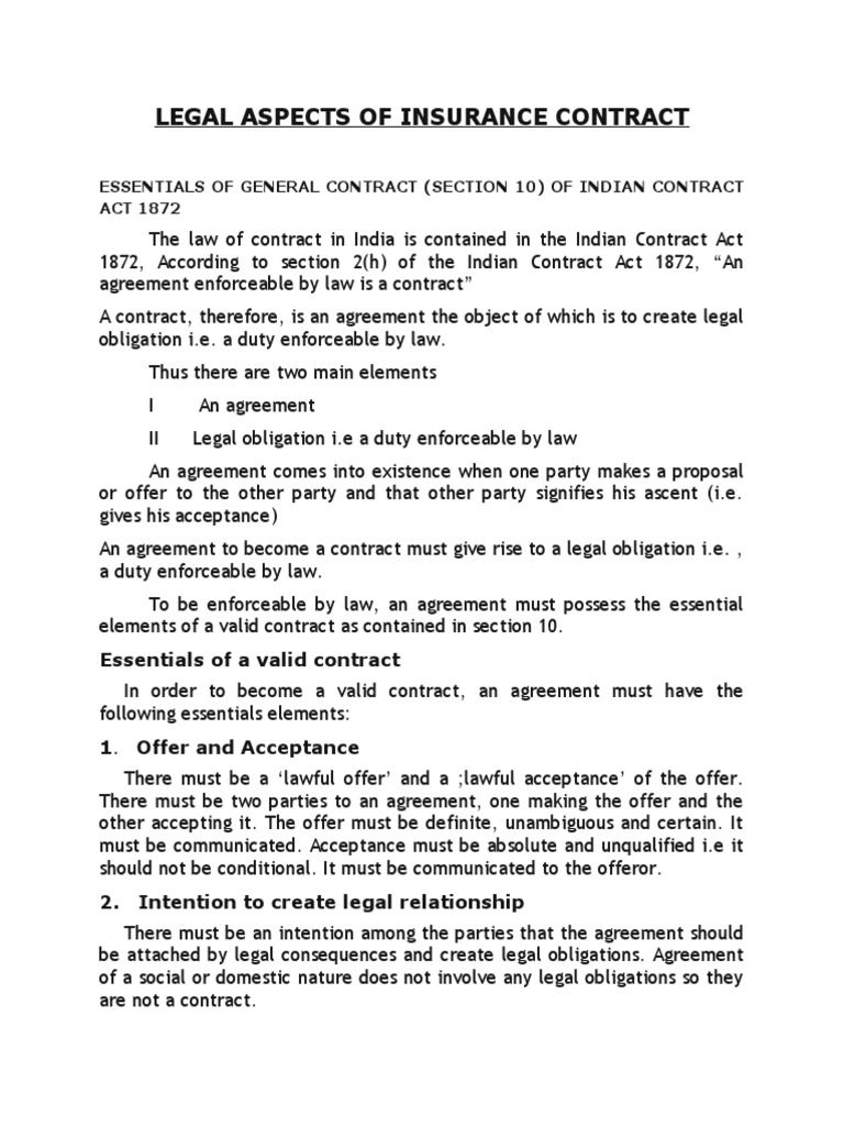 Legal Aspects of Insurance | PDF | Legal Concepts | Law Of Obligations