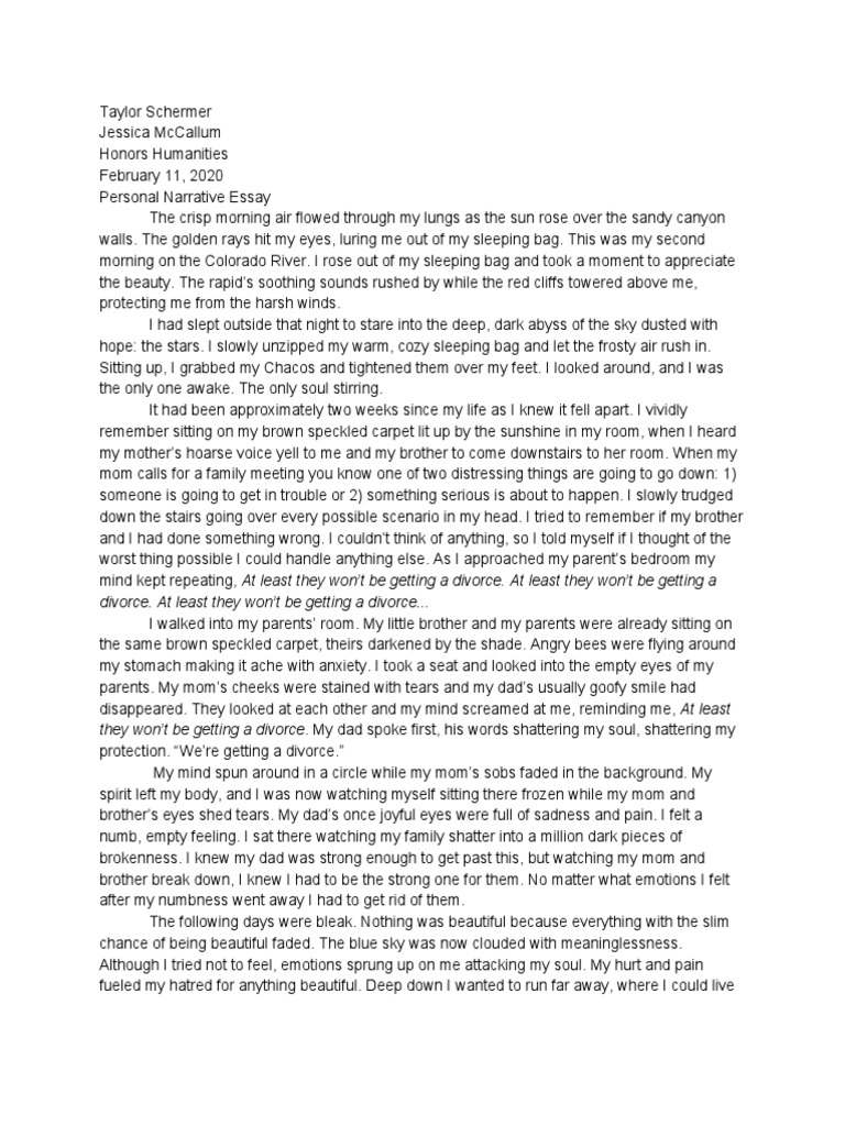 Honors Personal Narrative | PDF