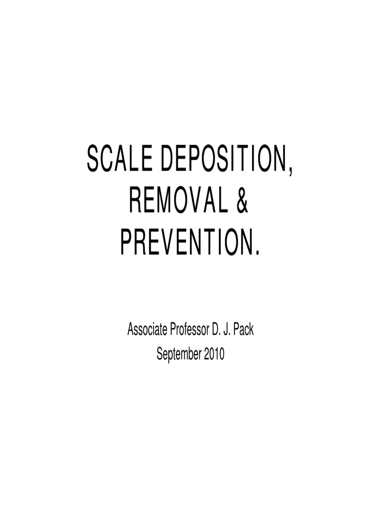 Scale Deposition Removal and Prevention | PDF | Chemical Elements ...