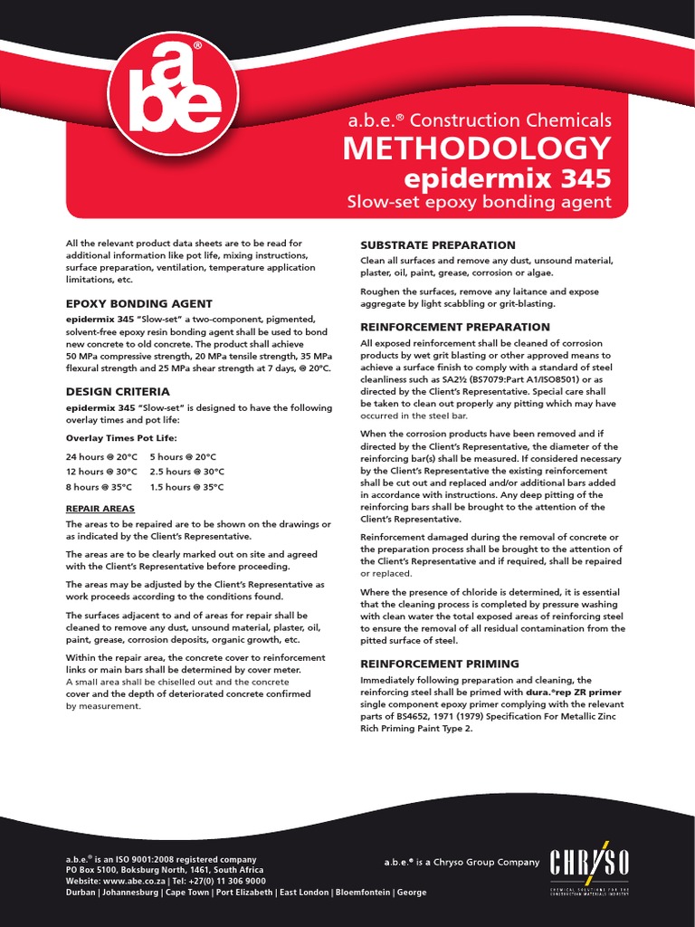 Abe Construction Chemicals Epidermix 345 Slow Set Epoxy Bonding Agent ...