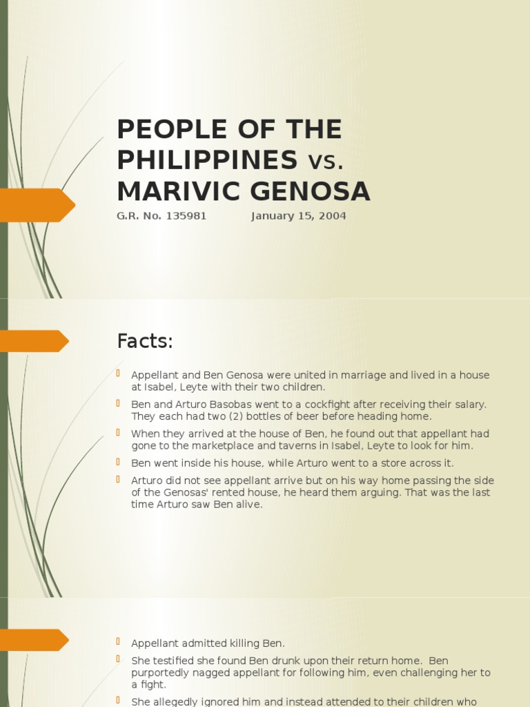 People Vs Genosa | Download Free PDF | Domestic Violence | Violence