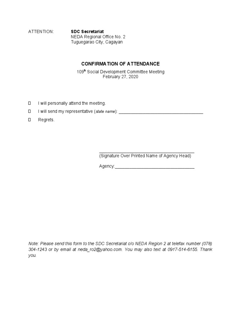 Confirmation Form Pdf