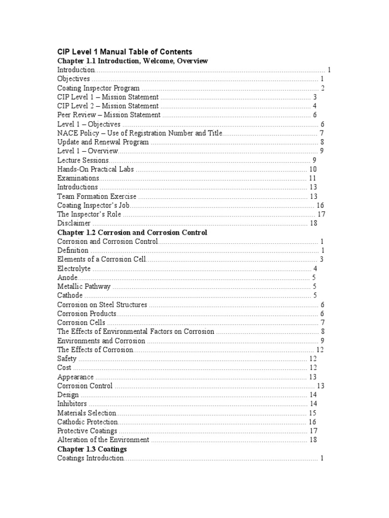 CIP Level 1 Manual Overview | PDF | Abrasive | Corrosion