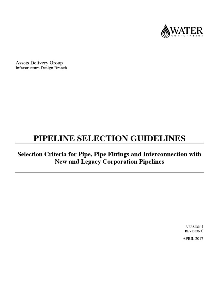 Pipeline Selection Manual | PDF | Pipe (Fluid Conveyance) | Polyvinyl ...
