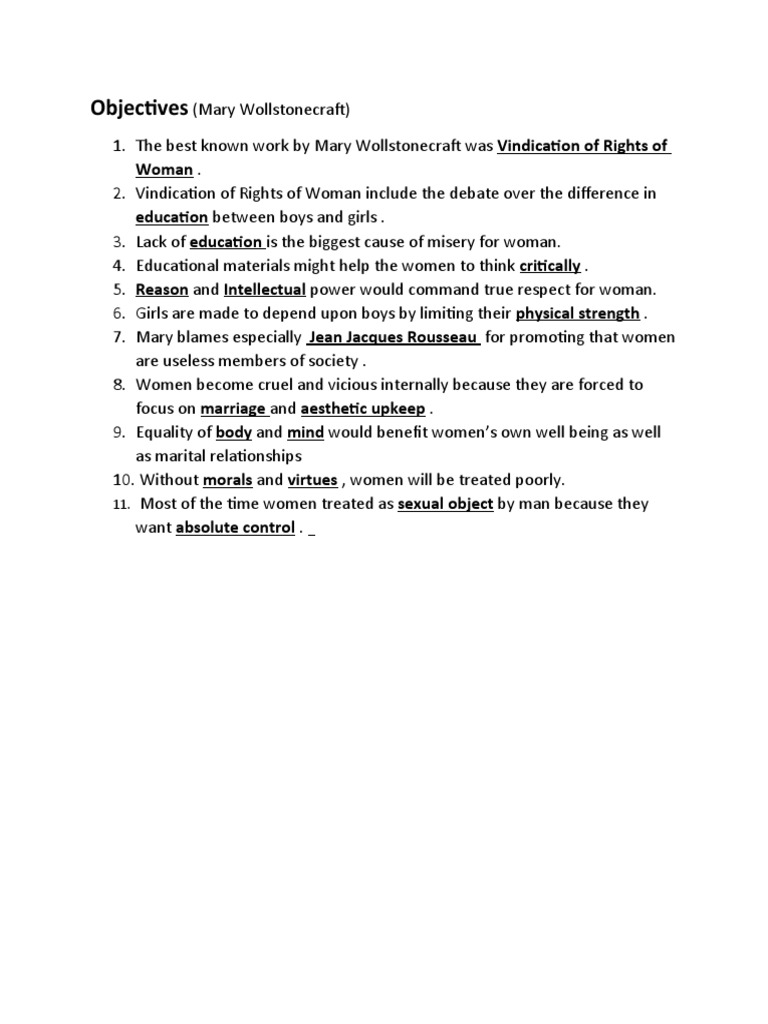 Objectives: Woman - Education Between Boys and Girls | PDF