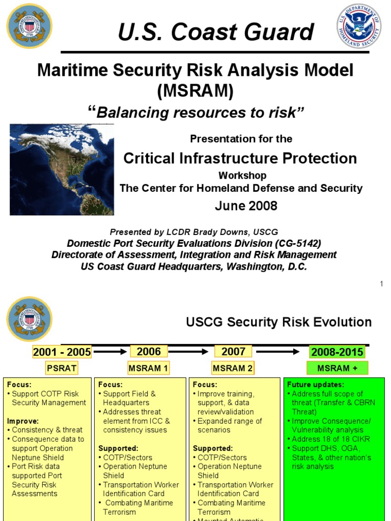 U.S. Coast Guard: Maritime Security Risk Analysis Model (Msram) " | PDF ...