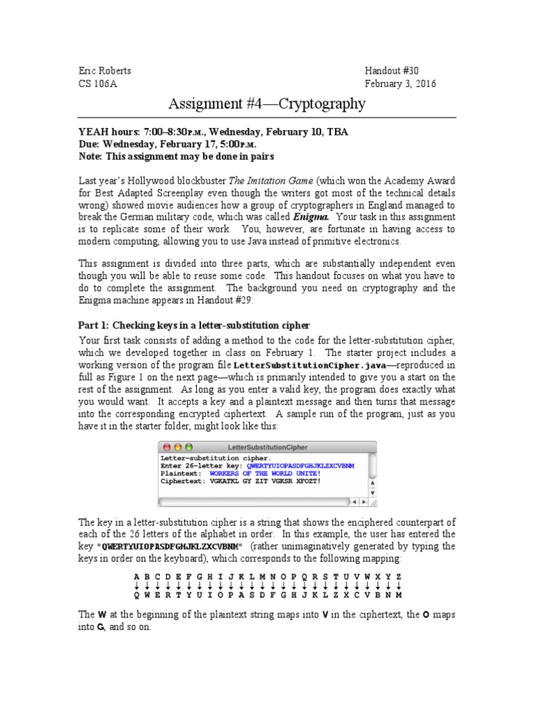 30 Assignment4 PDF | PDF | Cryptography | Key (Cryptography)