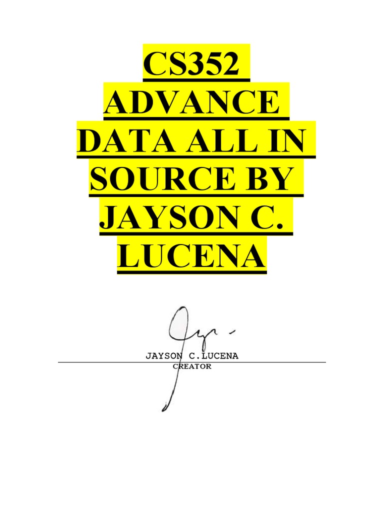 CS352 Advance Data All in Source by Jayson C. Lucena | PDF | Relational Database | Database ...