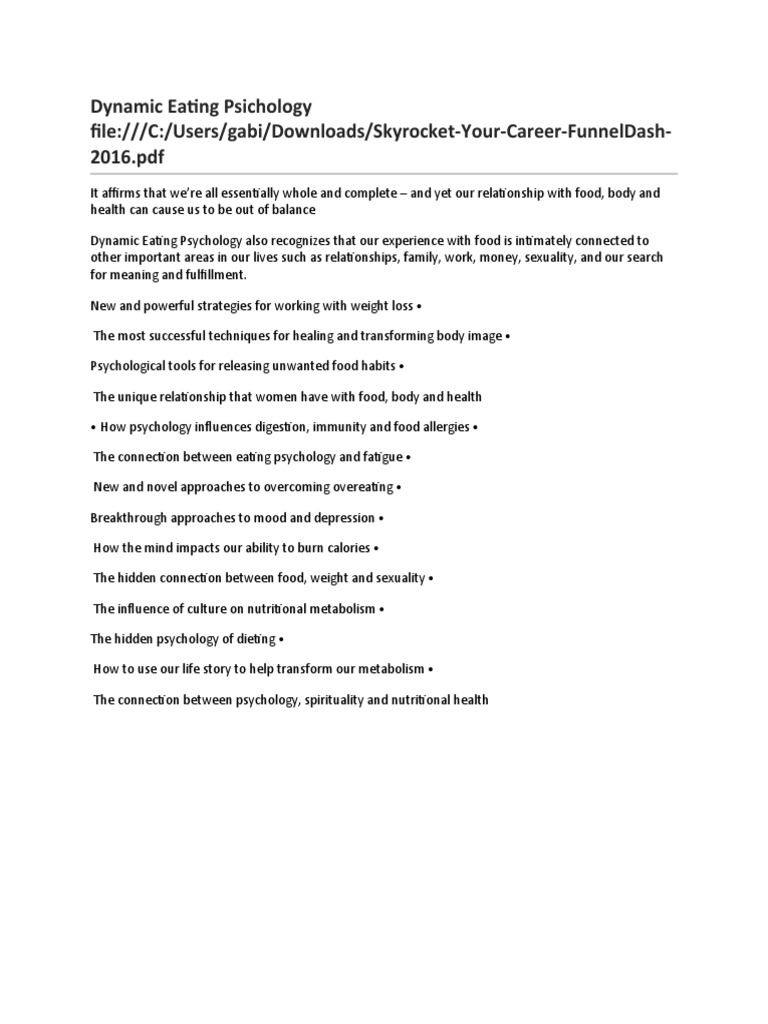 Dynamic Eating Psichology File | PDF | Wellness | Lifestyle