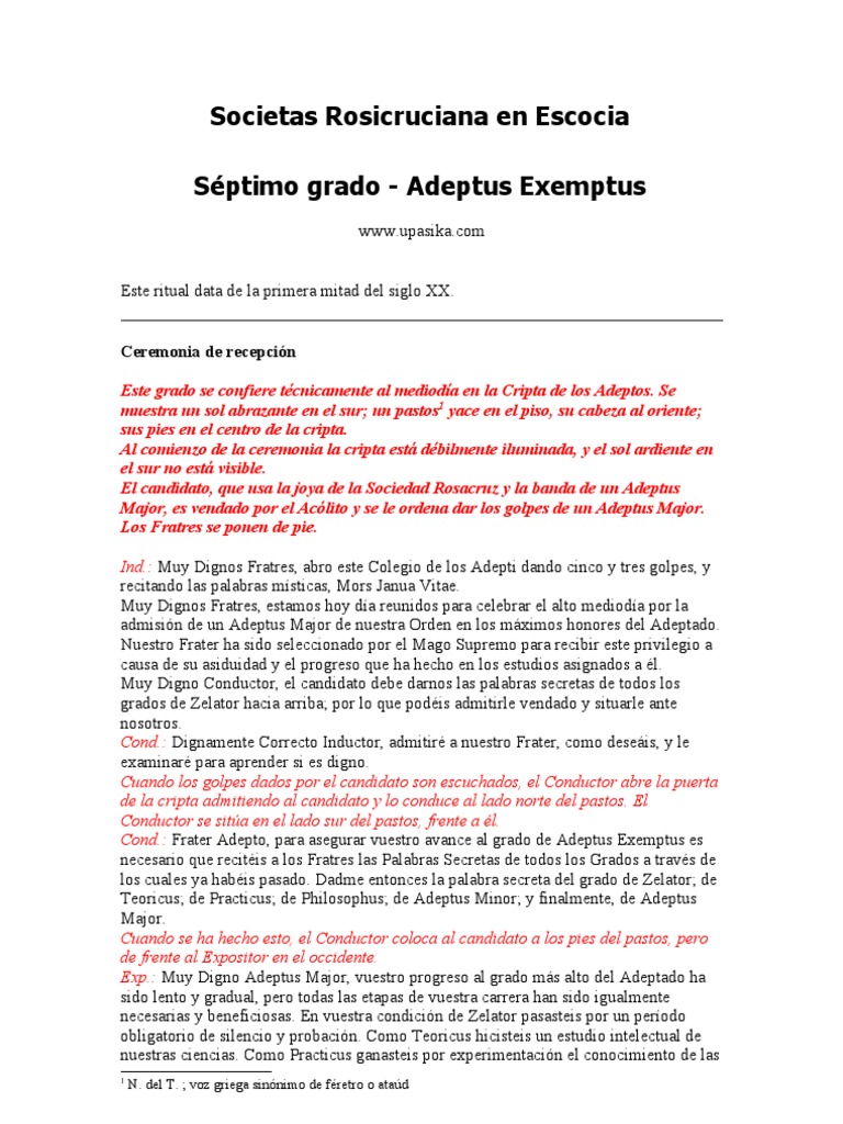 SRIS Grado 7 Adeptus Exemptus | PDF | Rosacruces | Masonería