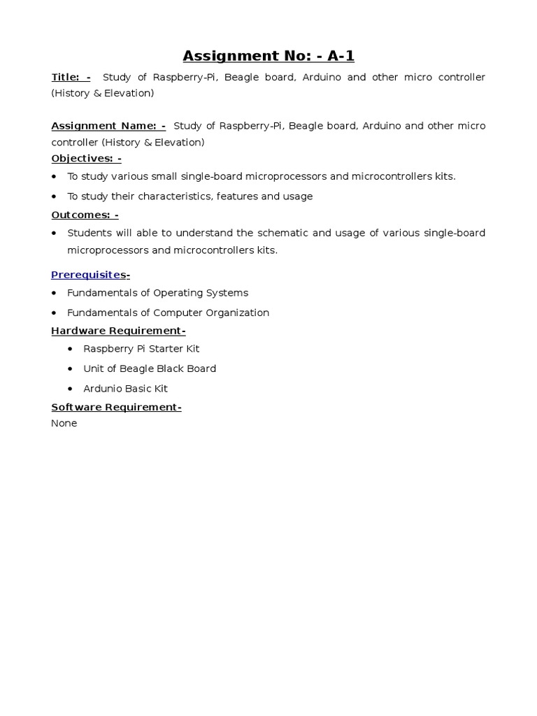 Assignment No: - A-1: Prerequisite | PDF