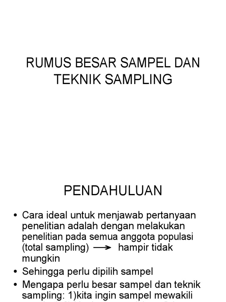 Rumus Besar Sampel Dan Teknik Sampling-1 | PDF