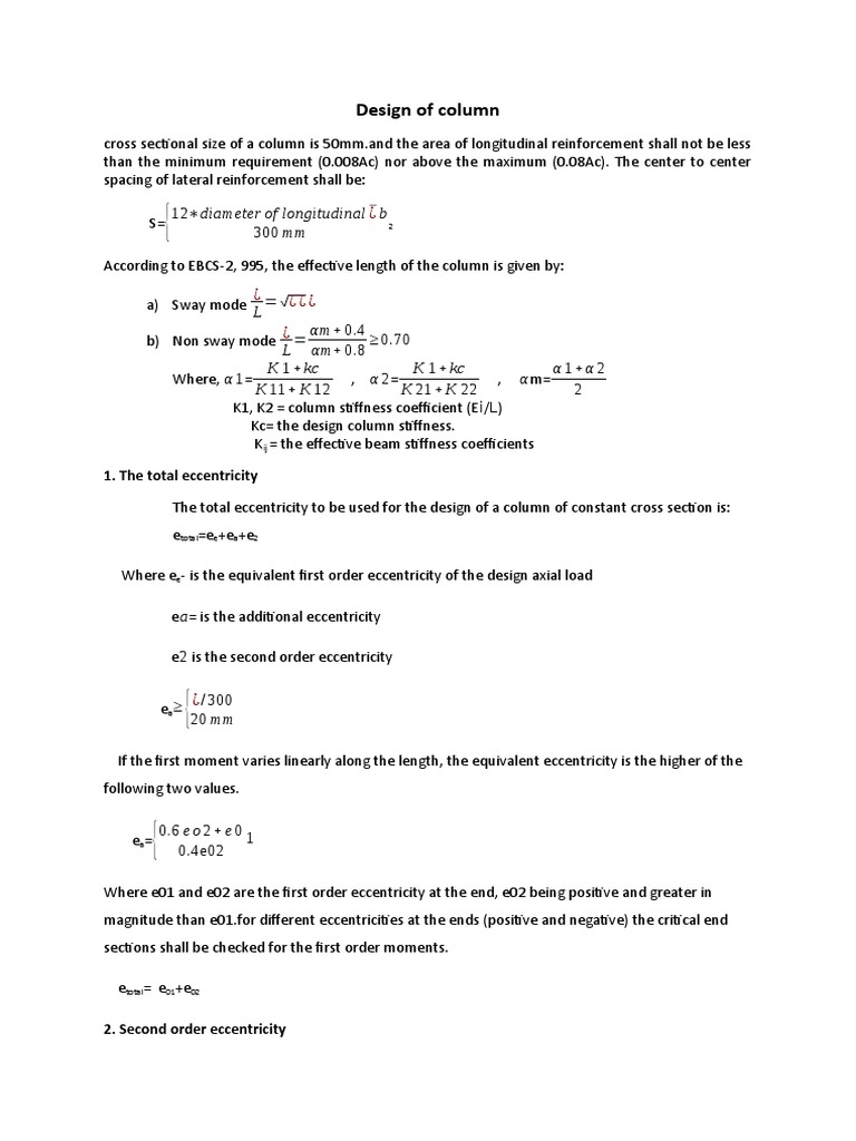 Columns Calculation | PDF | Geometry | Classical Mechanics