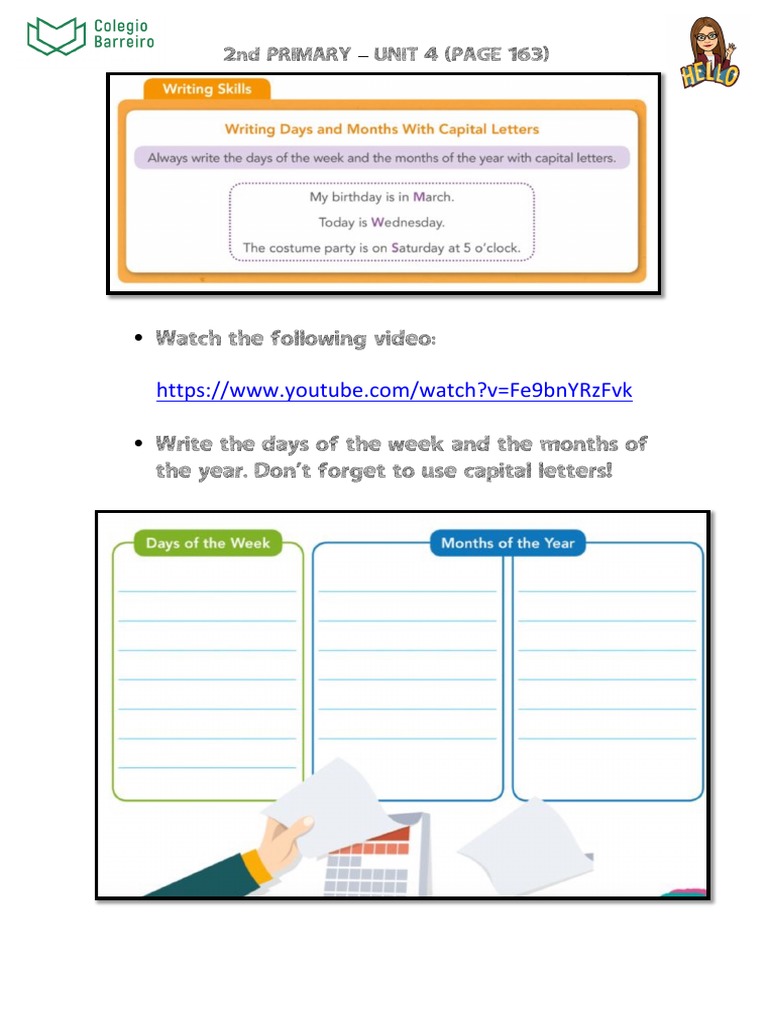 Days and Months - Capital Letters | PDF