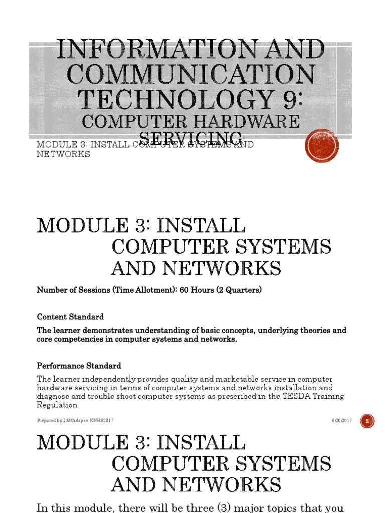 Module 3: Install Computer Systems and Networks | PDF | Computer ...