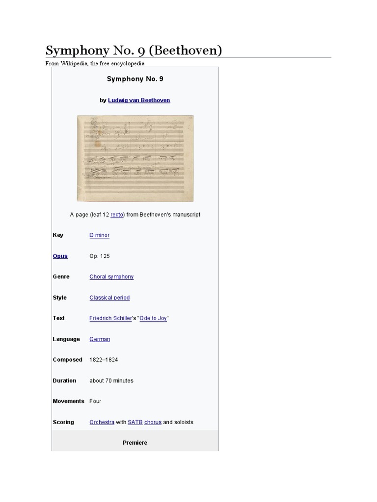 Beethoven Simfonia A IX-a | PDF | Symphony No. 9 (Beethoven ...