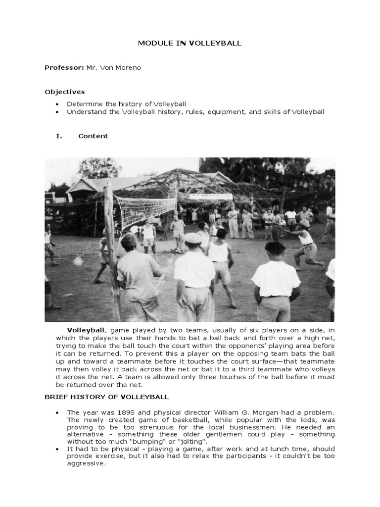 Module in Volleyball | Download Free PDF | Volleyball | Leisure