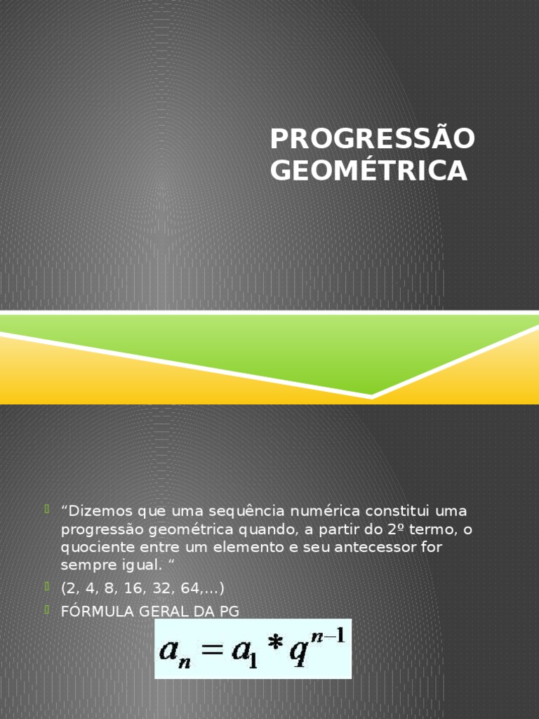 Progressão Geométrica 1 Ano EM | PDF