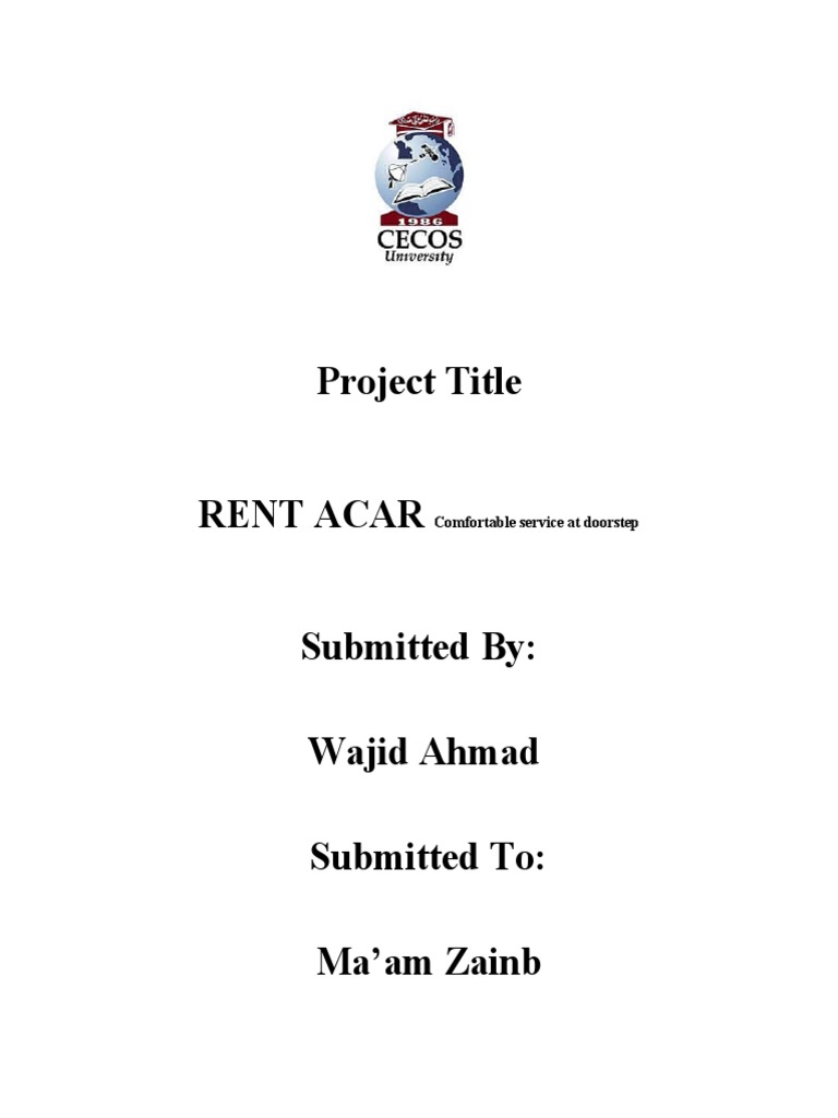 Project Title: Comfortable Service at Doorstep | PDF