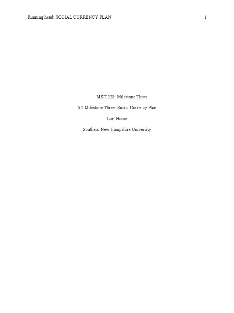 MKT 228 Milestone Three Template | PDF