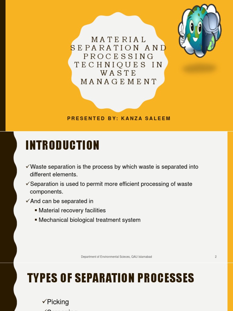 Waste Separation and Processing Techniques | PDF | Recycling | Waste