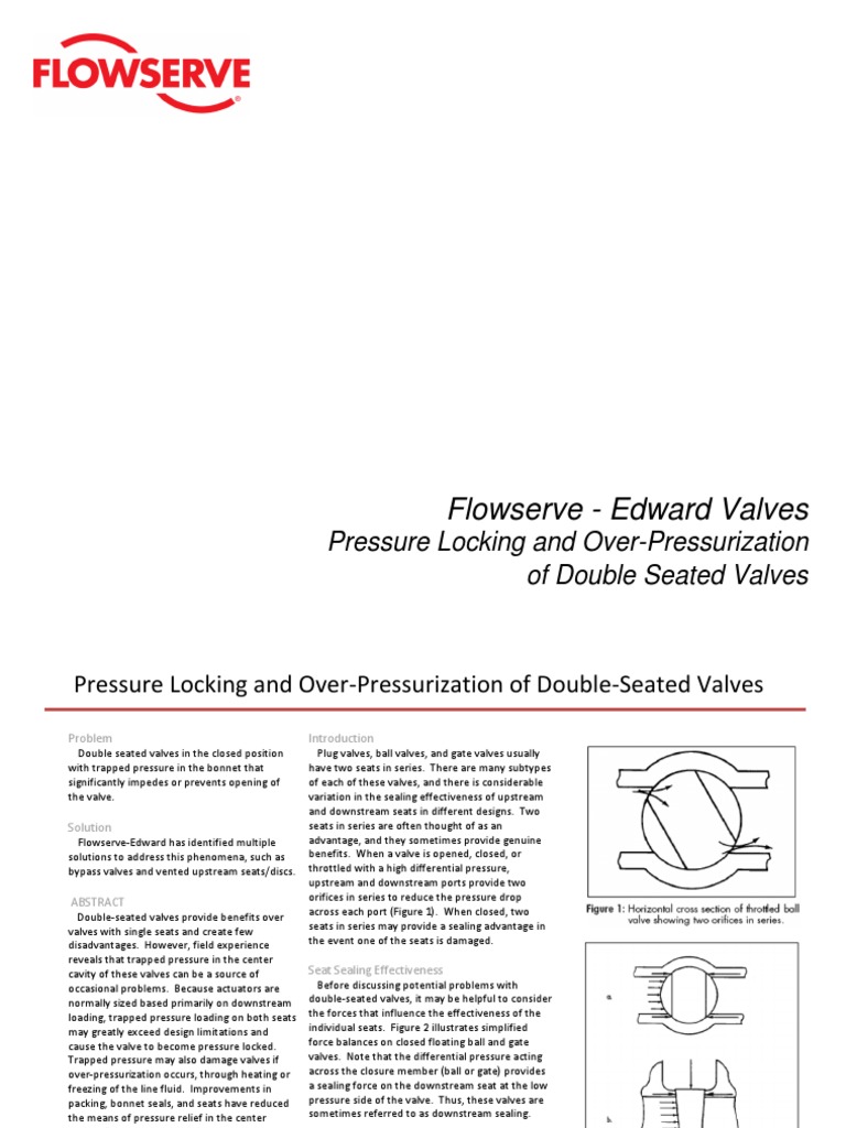 Flowserve - Edward Valves: Pressure Locking and Over-Pressurization of Double Seated Valves ...