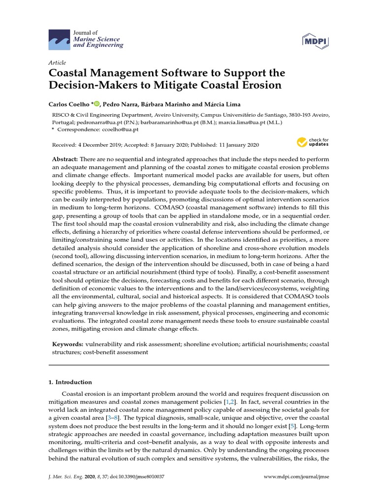 Coastal Management Software To Support The Decision-Makers To Mitigate ...