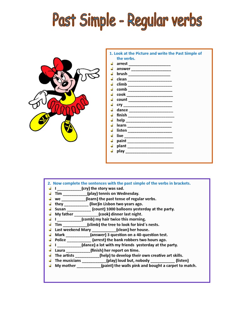 Past Simple Verbos Regulares Pdf Semiotics Morphology