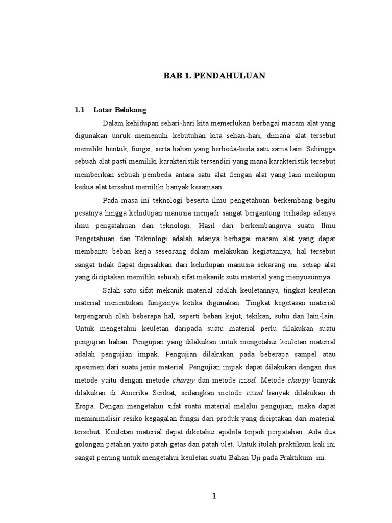UJI IMPACT (Praktikum Uji Material) | PDF