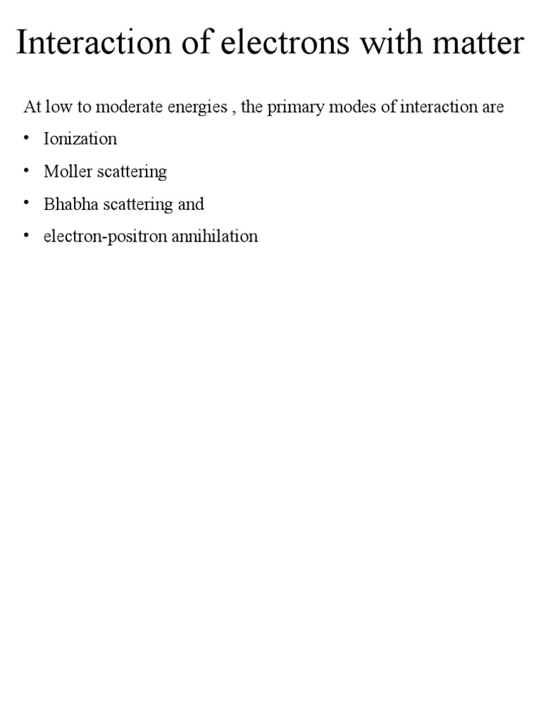 Interaction of Electrons With Matter | PDF