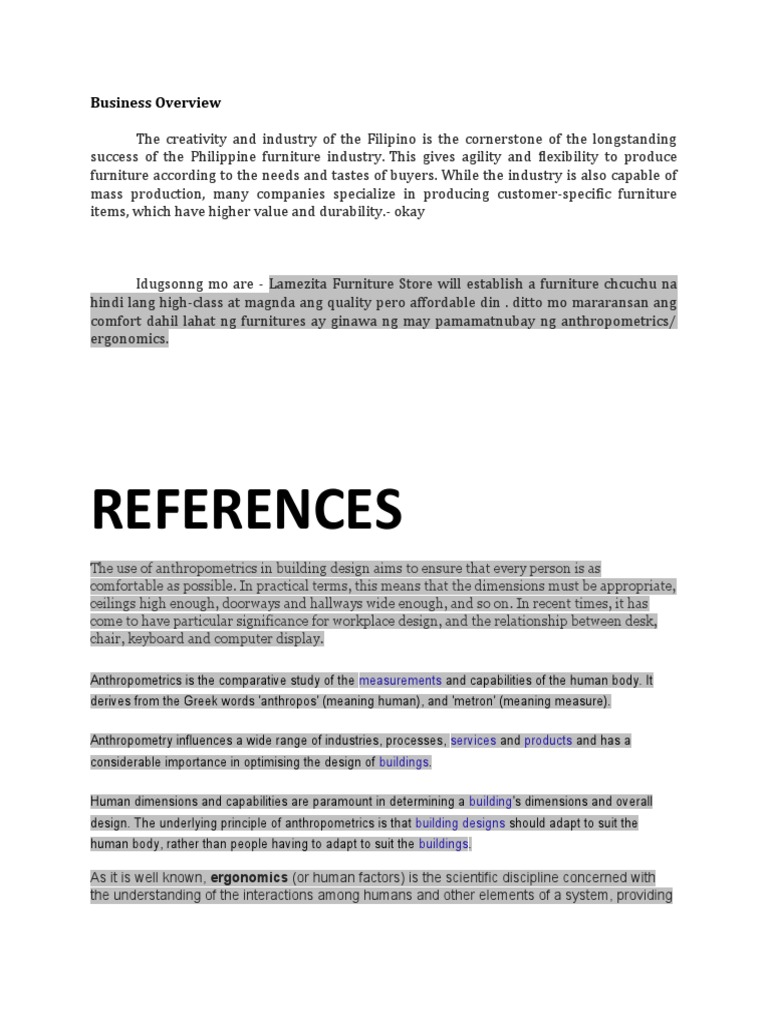 References: Business Overview | PDF