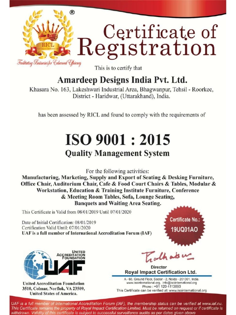 ISO Certificate PDF | PDF