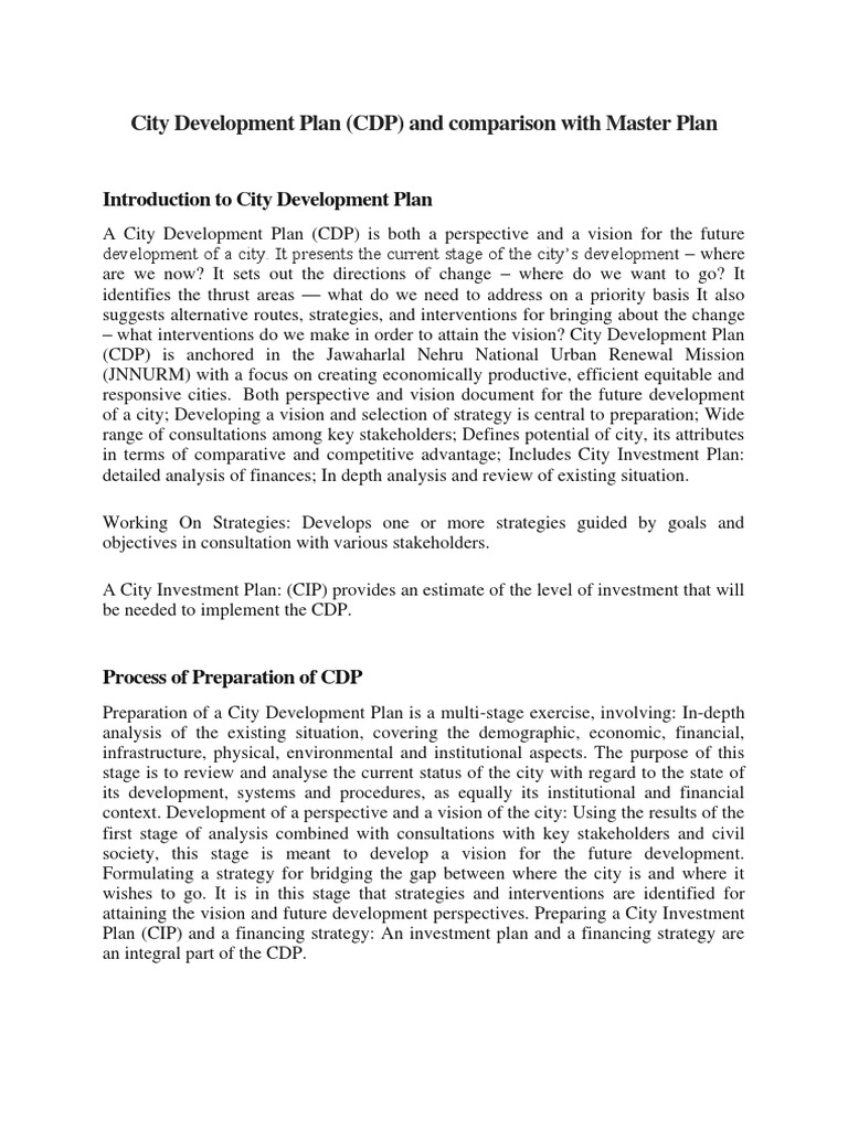 City Development Plan | Download Free PDF | Policy | Economies