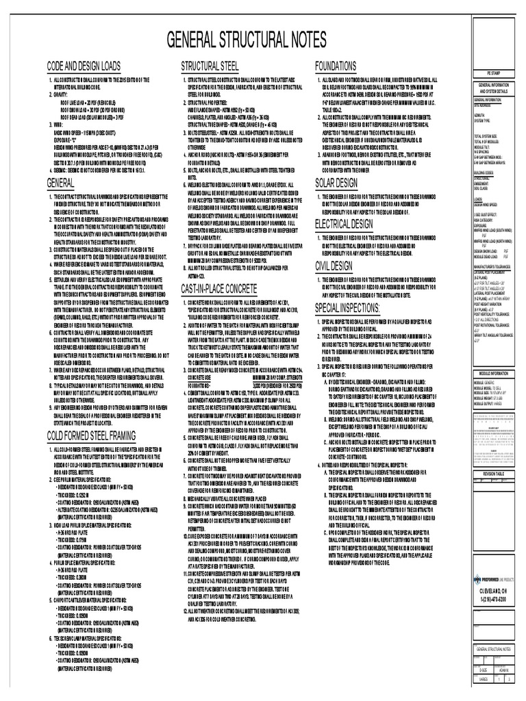 General Structural Notes General Structural Notes: Pe Stamp | PDF ...