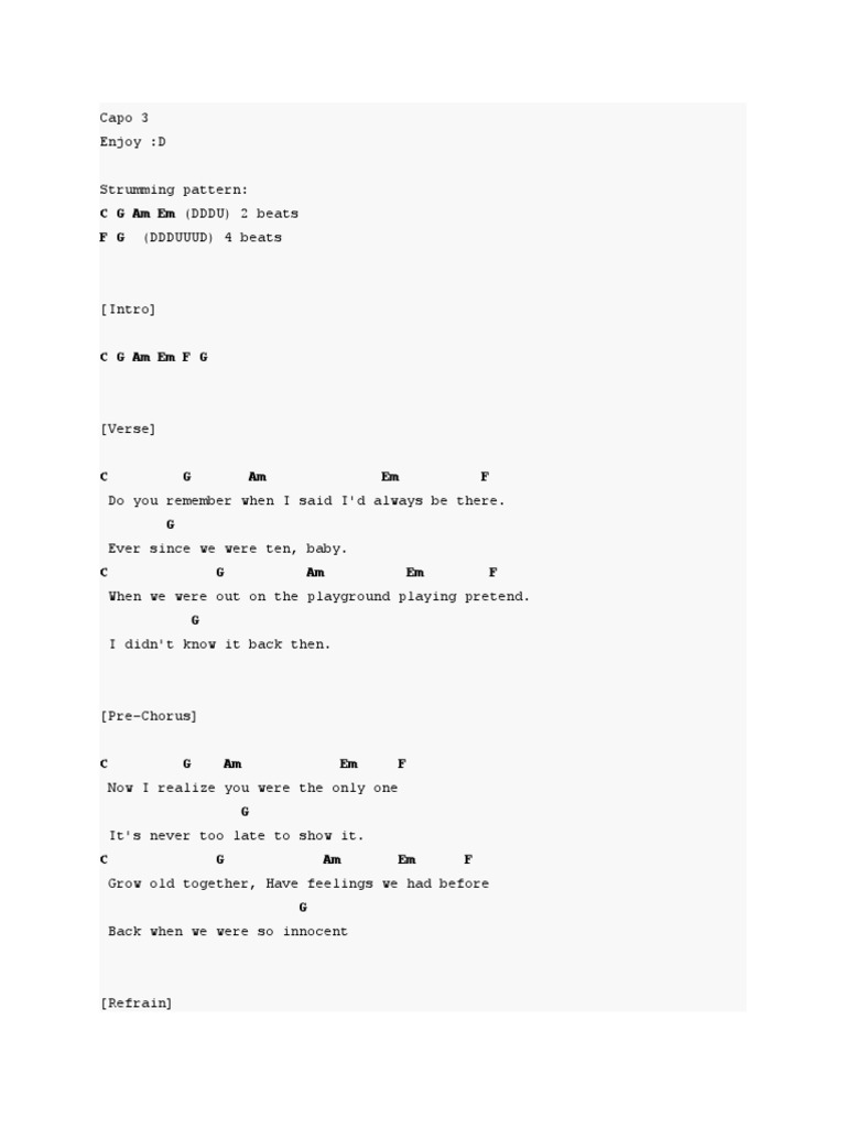 A Love Song For My Best Friend PDF Song Structure