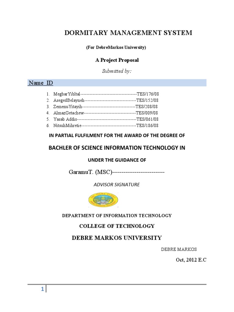 Dormitary Management System: Name ID | PDF | Use Case | System