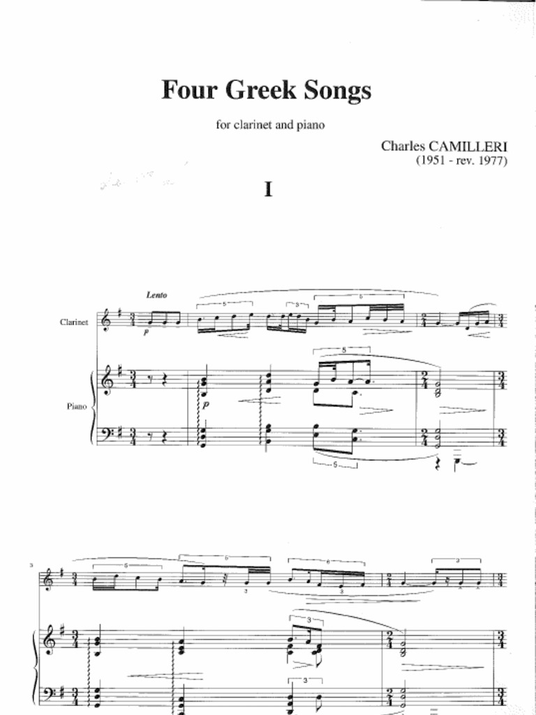 Four Greek Songs | PDF