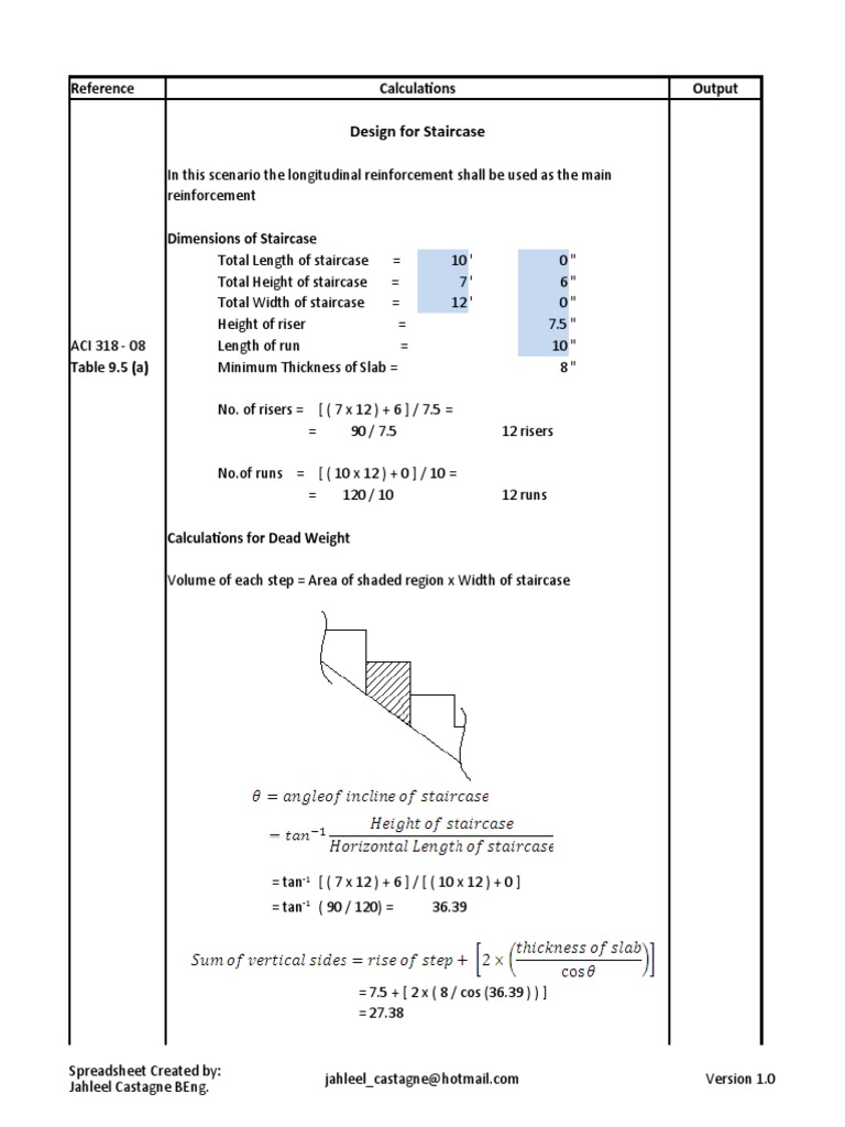 Staircase Calculations | PDF | Civil Engineering | Structural Engineering