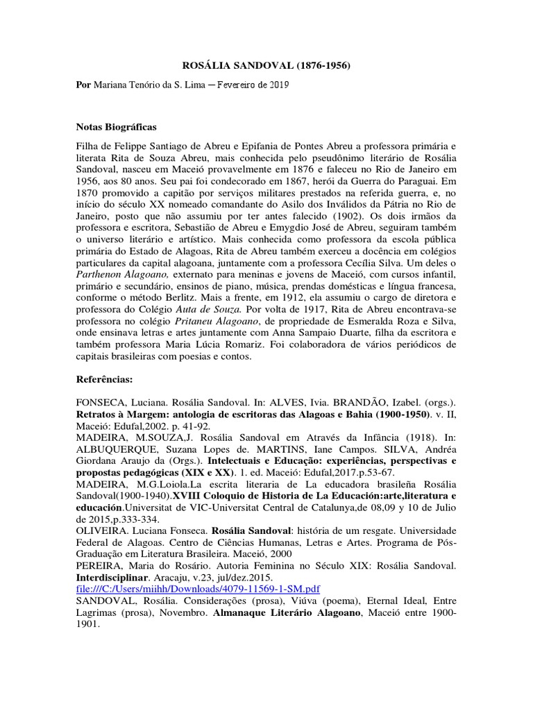 Rosália Sandoval | Download grátis PDF | Escolas